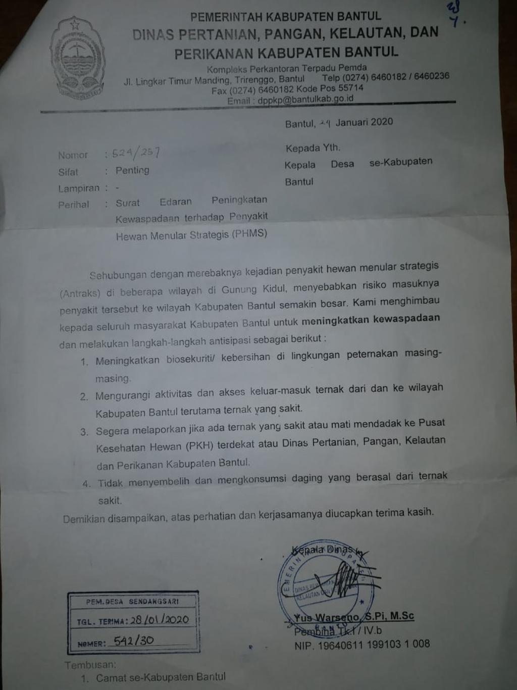 Surat Edaran Peningkatan Kewaspadaan terhadap Penyakit Hewan Menular ...