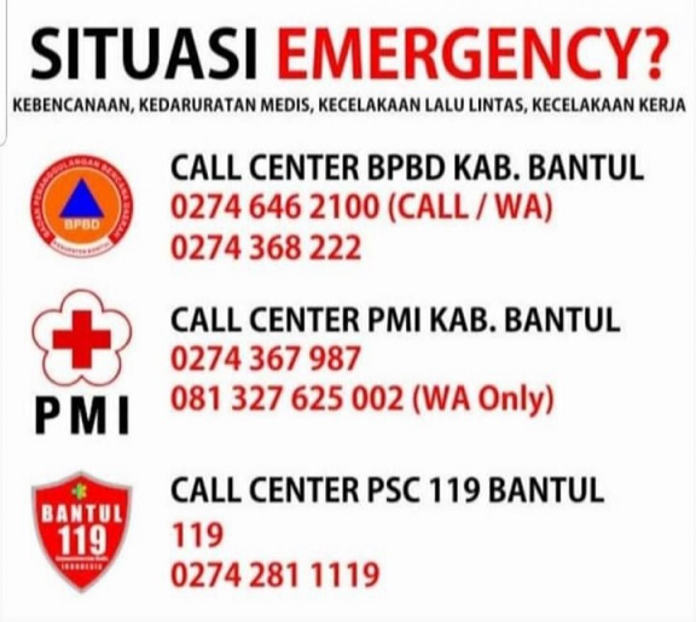 SITUASI EMERGENCY? Hubungi Call Center ini... - Website Kalurahan ...